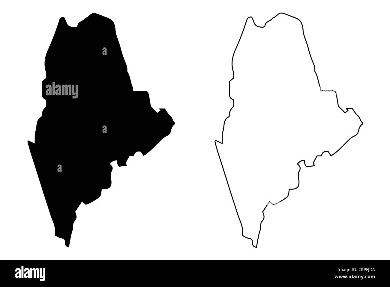 Us state maine map Black and White Stock Photos & Images - Alamy