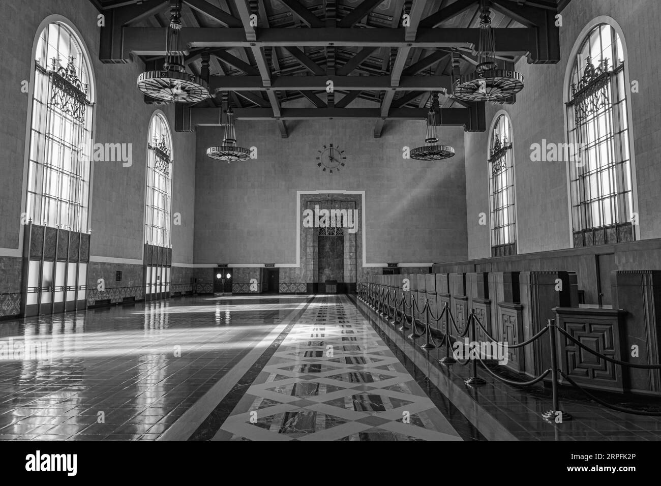 The historic Mission Moderne ticketing hall at Los Angeles Union ...