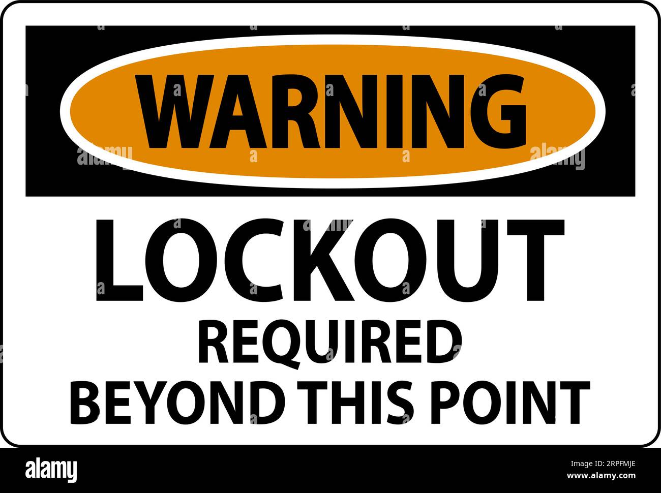 Warning Sign, Lockout Required Beyond This Point Stock Vector Image ...