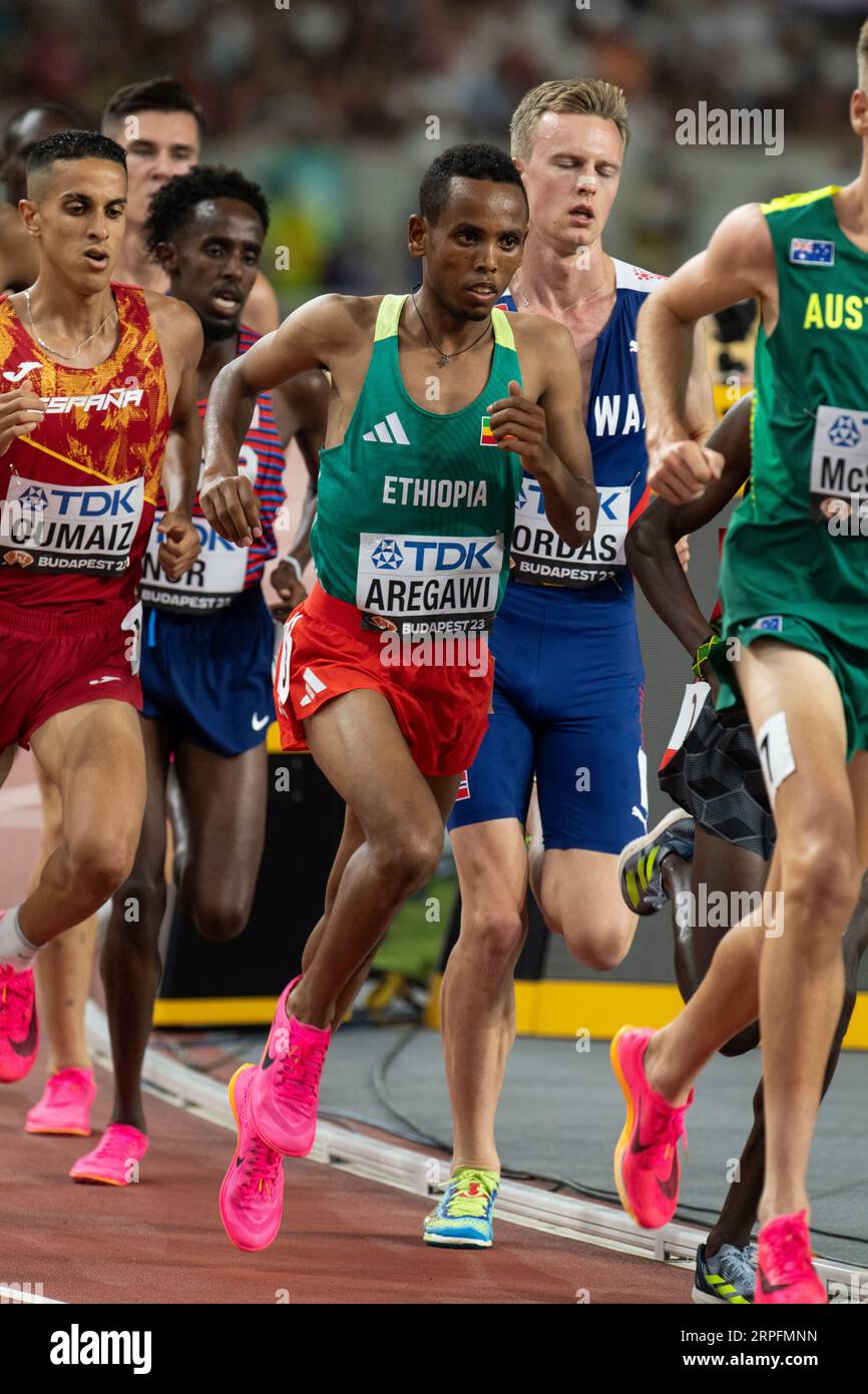 Berihu Aregawi of Ethiopia competing in the men’s 5000m final on day 9 ...