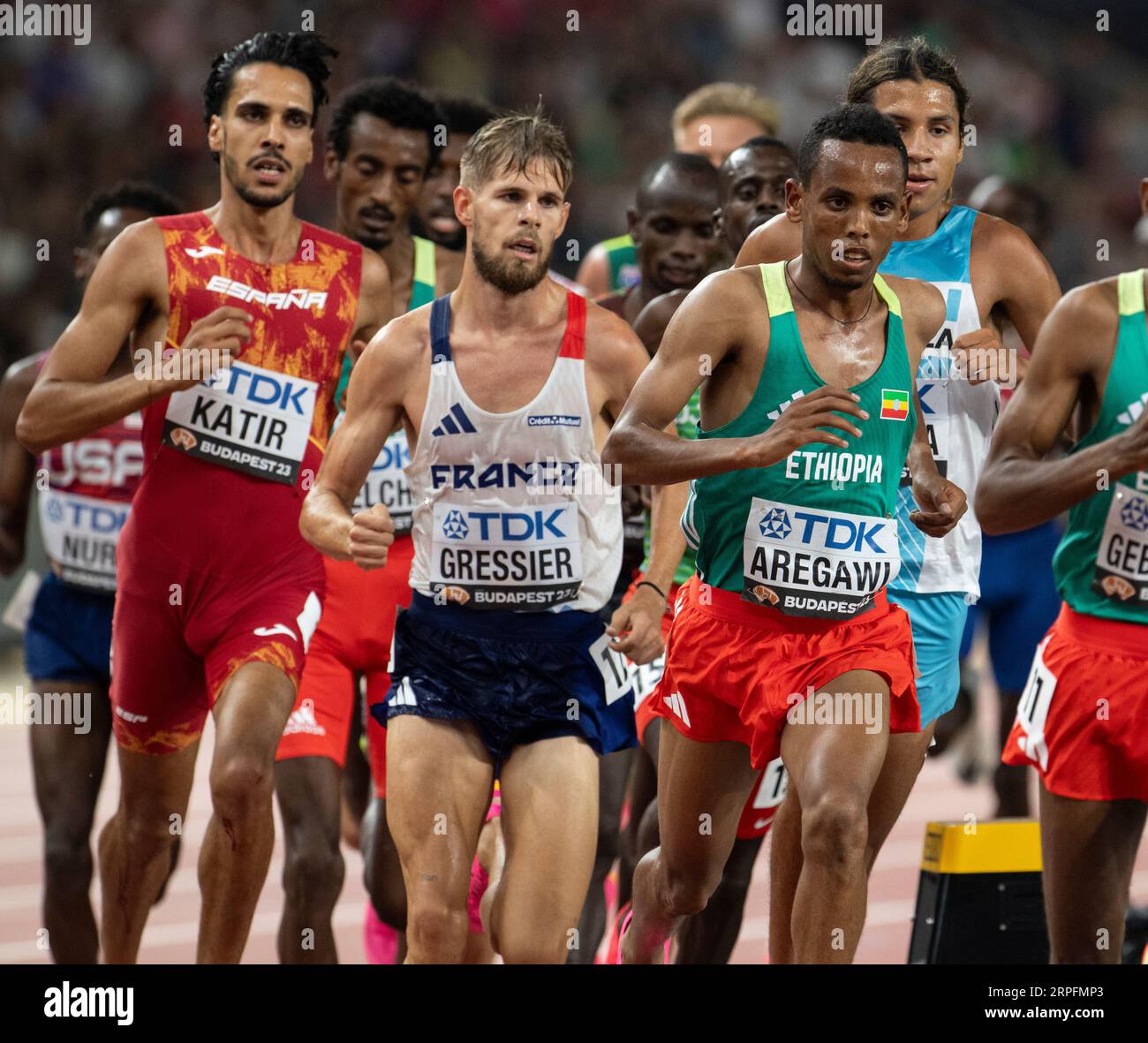 Berihu Aregawi of Ethiopia competing in the men’s 5000m final on day 9 ...