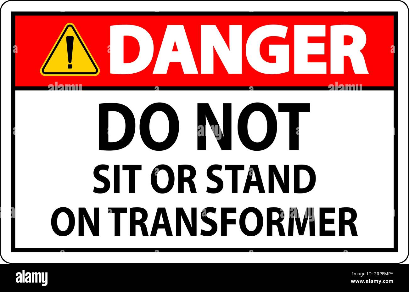 Danger Sign - Do Not Sit Or Stand On Transformer Stock Vector Image ...
