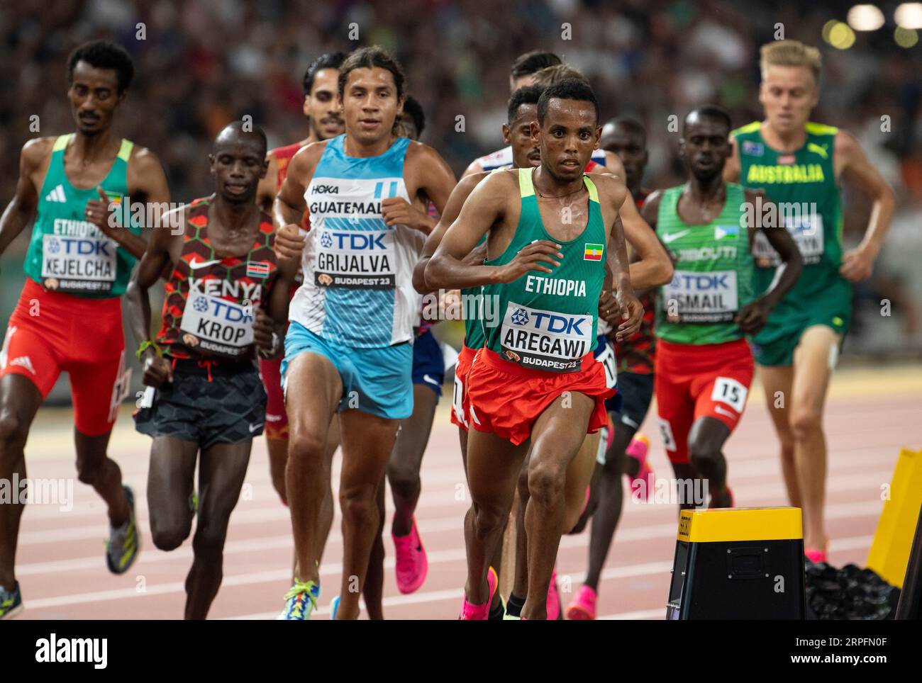 Berihu Aregawi of Ethiopia competing in the men’s 5000m final on day 9 ...