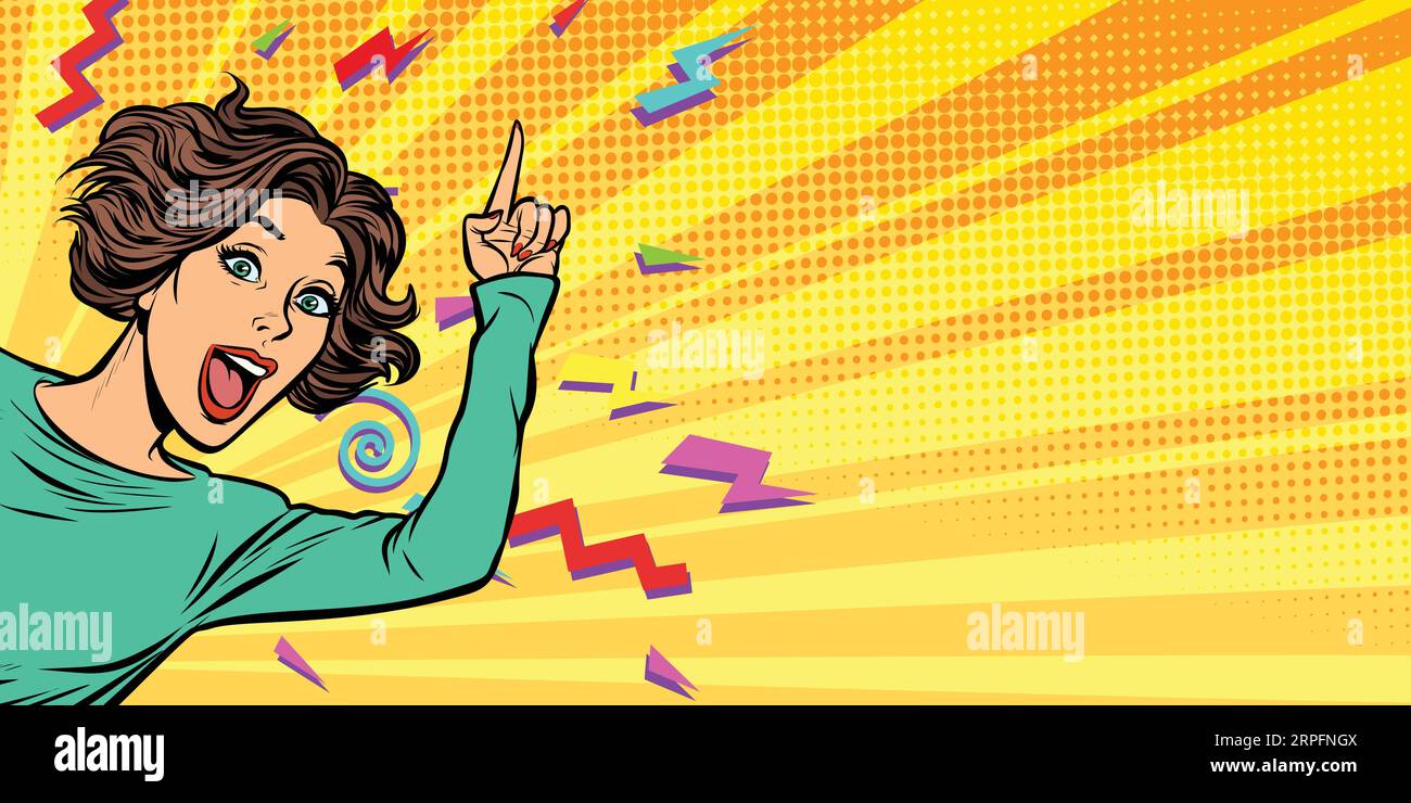 Vintage illustration woman pointing Stock Vector Images - Alamy