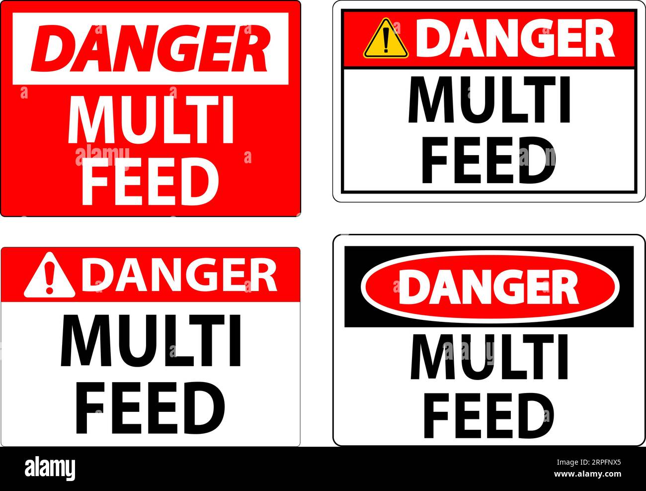 Danger Sign, Multi Feed Label Stock Vector Image & Art - Alamy