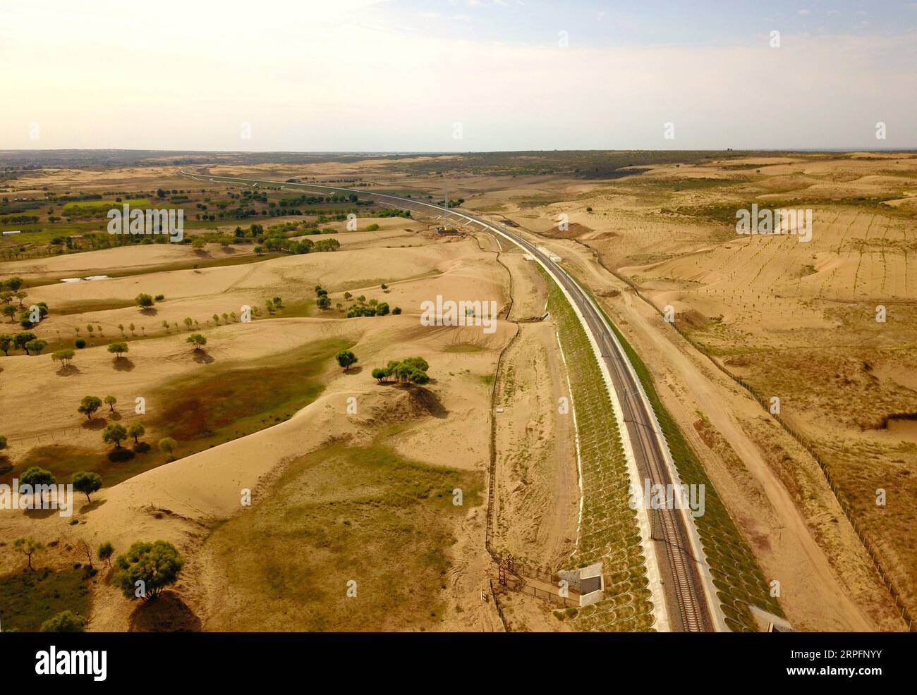190928 -- ORDOS, Sept. 28, 2019 -- Aerial photo taken on Sept. 17, 2019 ...