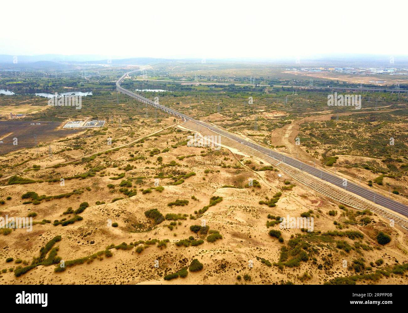 190928 -- ORDOS, Sept. 28, 2019 -- Aerial photo taken on Sept. 17, 2019 ...