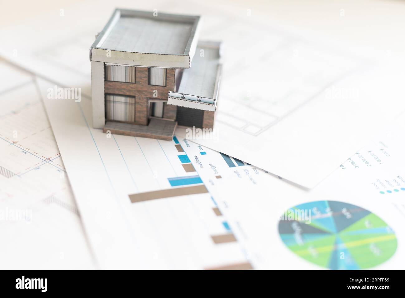 Volumetric project of house. Layout of a house with an open roof ...