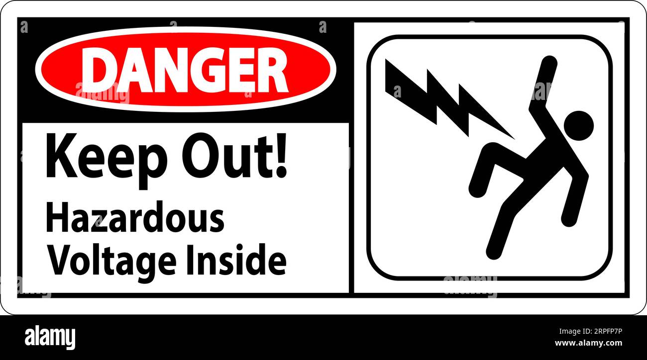 Danger Sign - Keep Out Hazardous Voltage Inside Stock Vector Image ...
