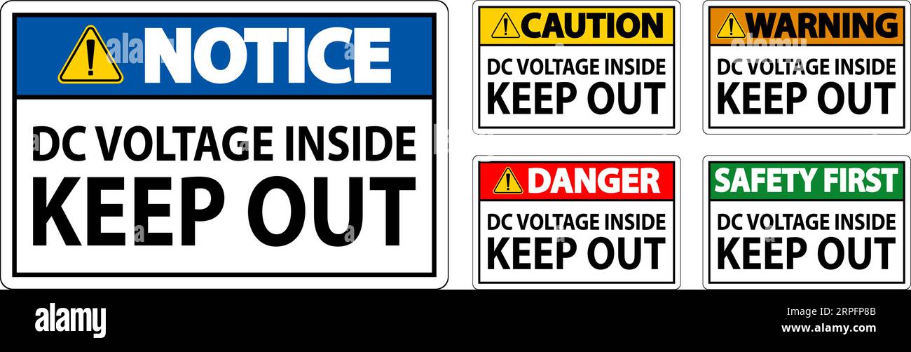 Danger Keep Out Sign, DC Voltage Inside Keep Out Stock Vector Image ...