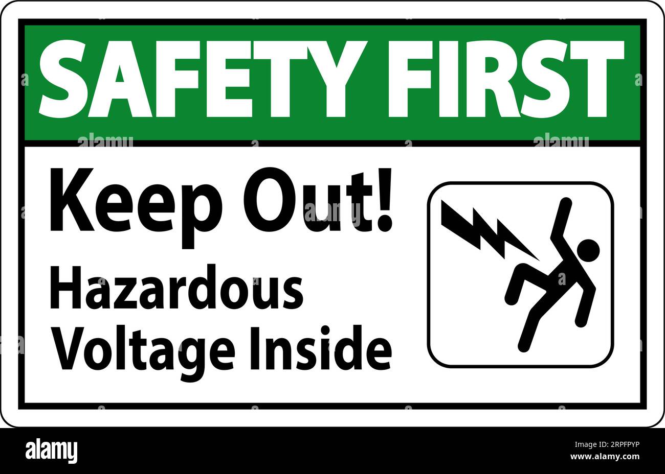 Safety First Sign - Keep Out Hazardous Voltage Inside Stock Vector ...