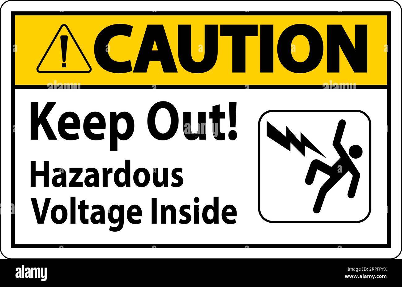 Caution Sign - Keep Out Hazardous Voltage Inside Stock Vector Image ...