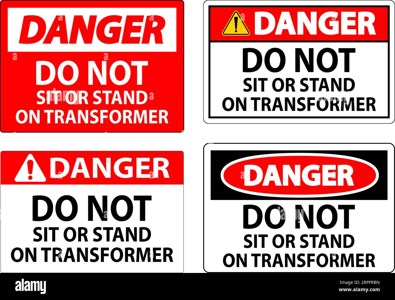 Danger Sign, Do Not Sit Or Stand On Transformer Stock Vector Image ...