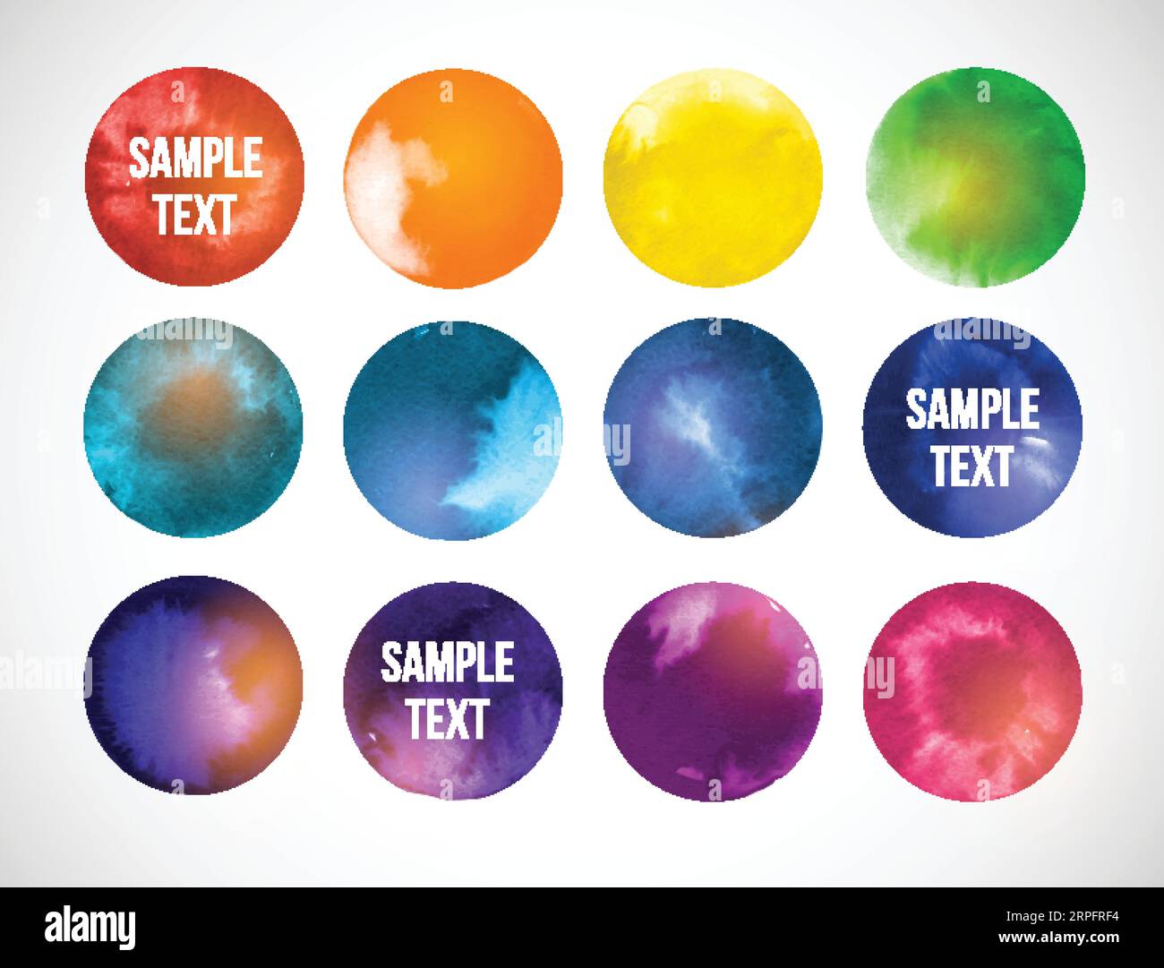Colored circles with space backgrounds hand drawn Vector Image Stock ...