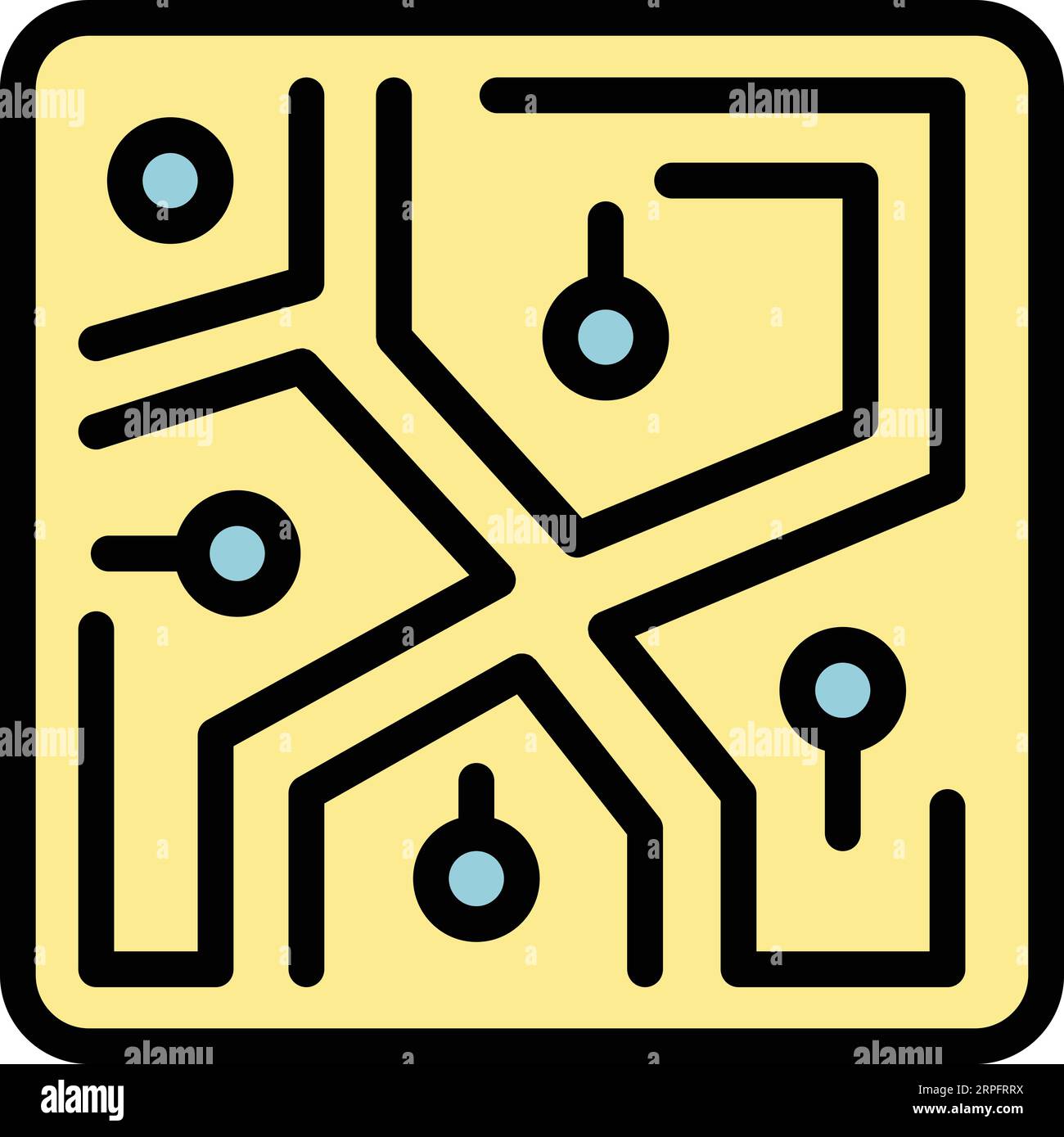 Paintball map icon outline vector. Paint gun. Mask game color flat ...