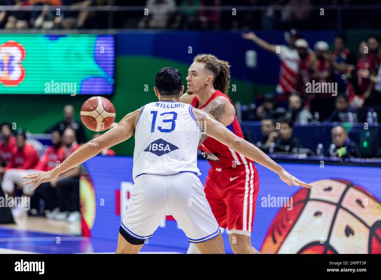 Manila, Philippines. 03rd Sep, 2023. Simone Fontecchio (L) of Italy and ...