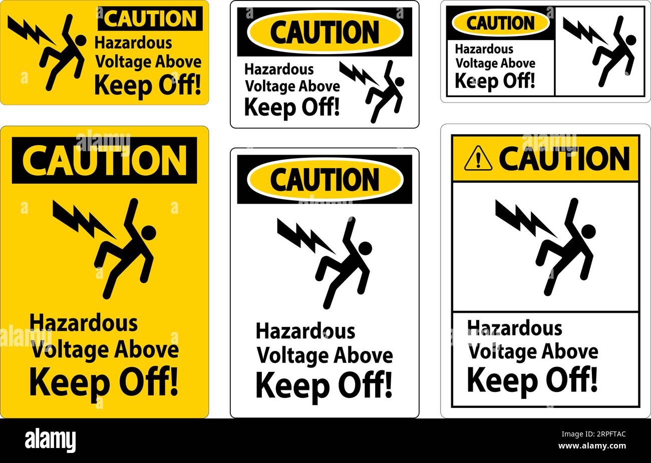 Caution Sign - Hazardous Voltage Above Keep Off Stock Vector Image ...