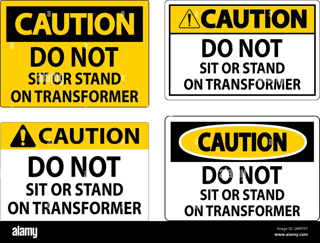 Caution Sign - Do Not Sit Or Stand On Transformer Stock Vector Image ...