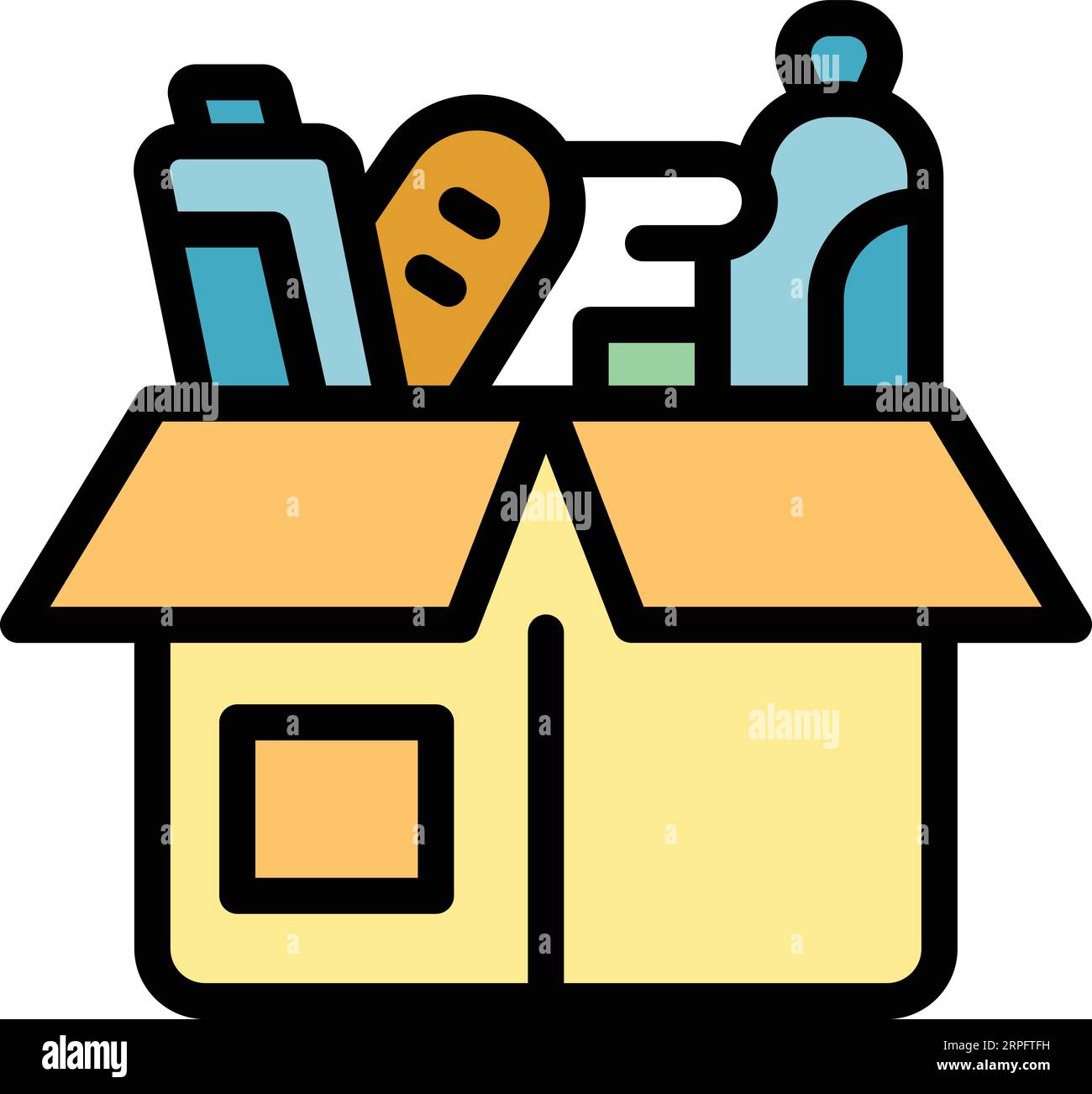 Volunteer box icon outline vector. World people. Global care color flat ...