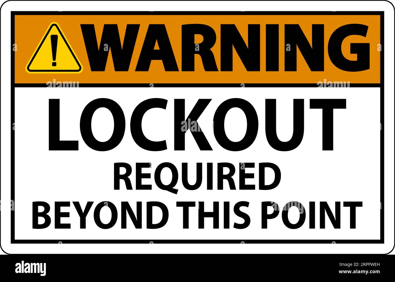 Warning Sign, Lockout Required Beyond This Point Stock Vector Image ...