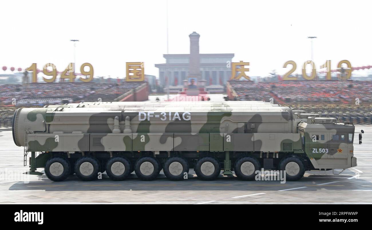 191001 -- BEIJING, Oct. 1, 2019 -- The Dongfeng-31AG missile formation ...