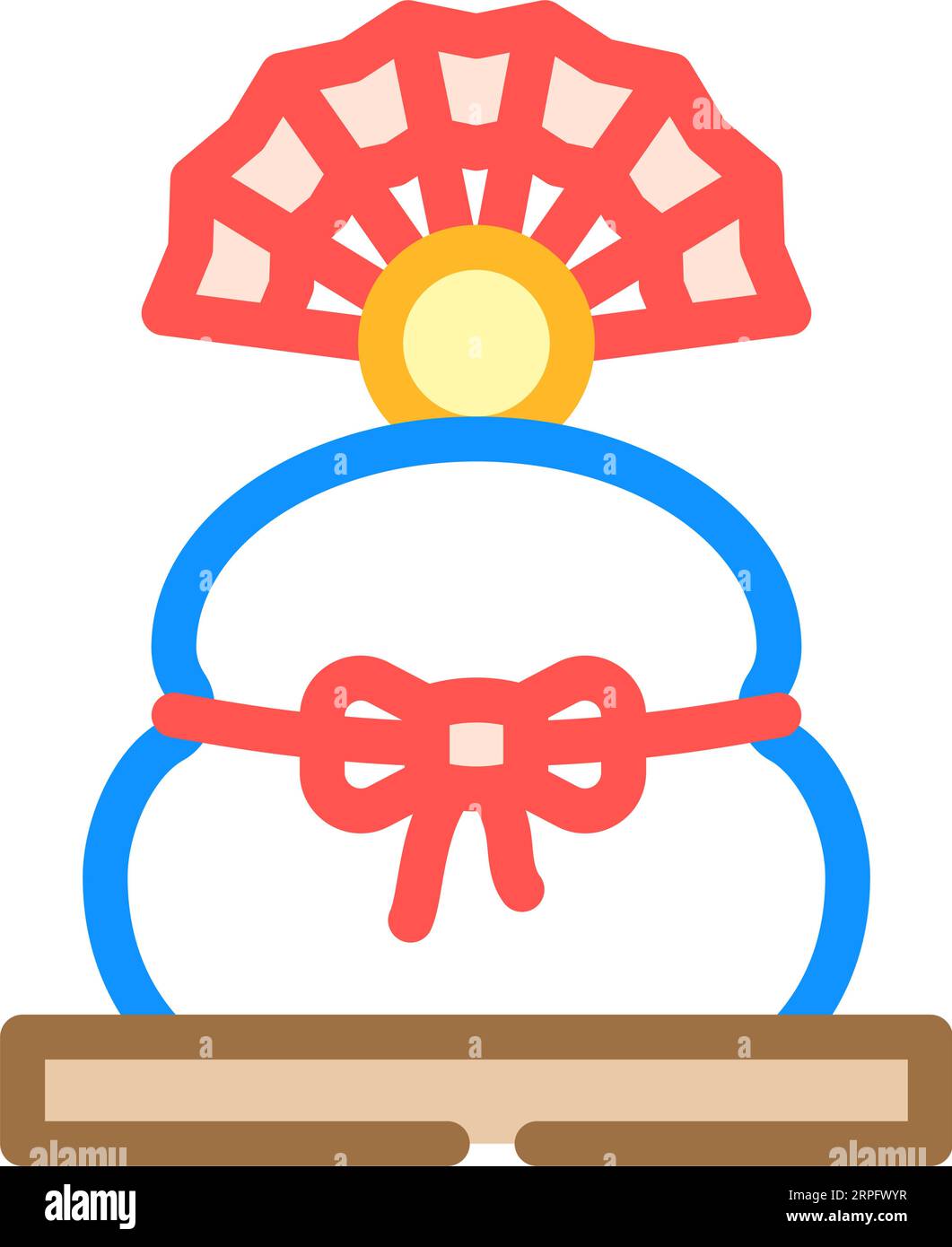 kagami mochi decoration shintoism color icon vector illustration Stock ...