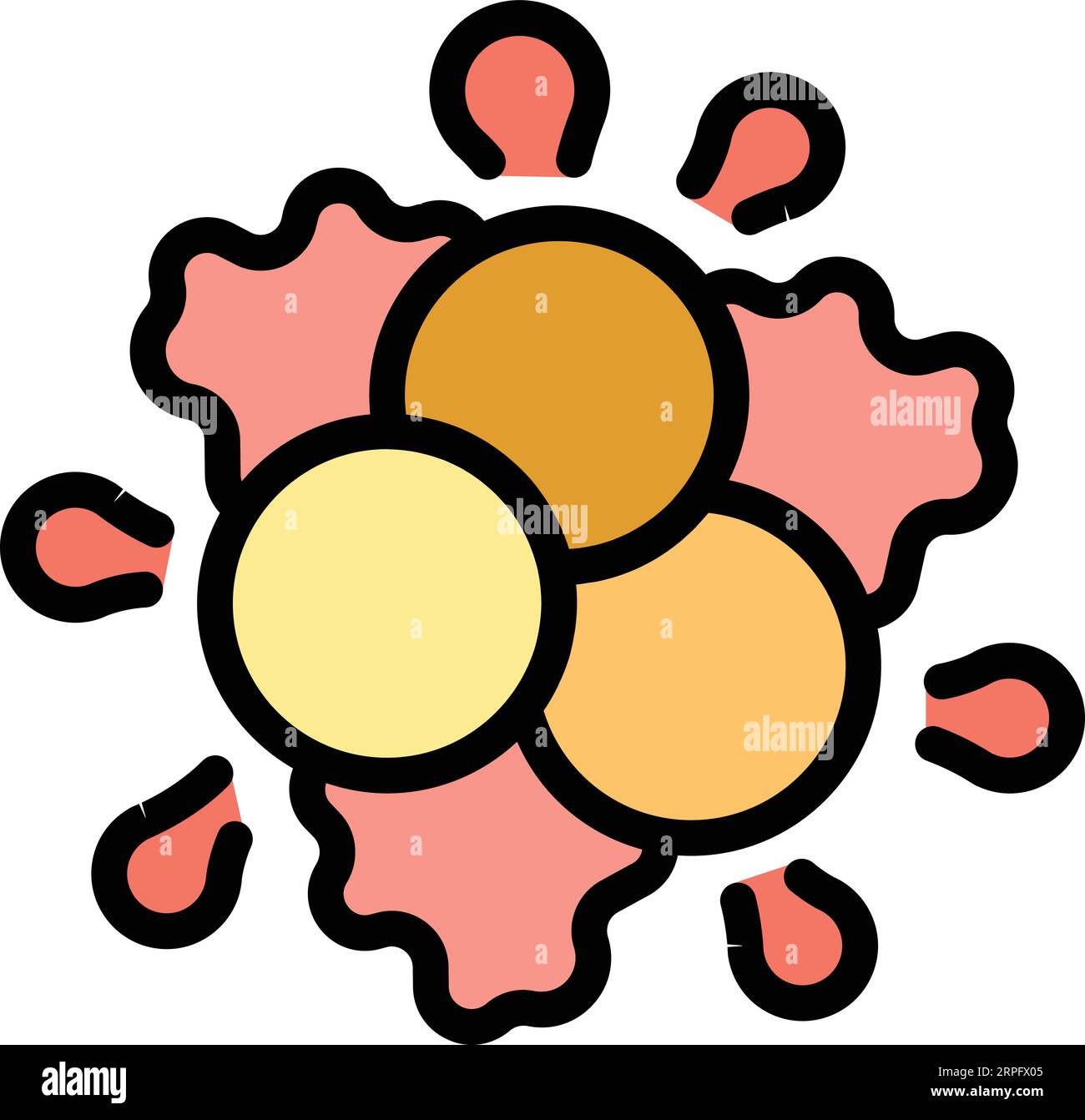 Target splash icon outline vector. Player action. Paintball game color ...