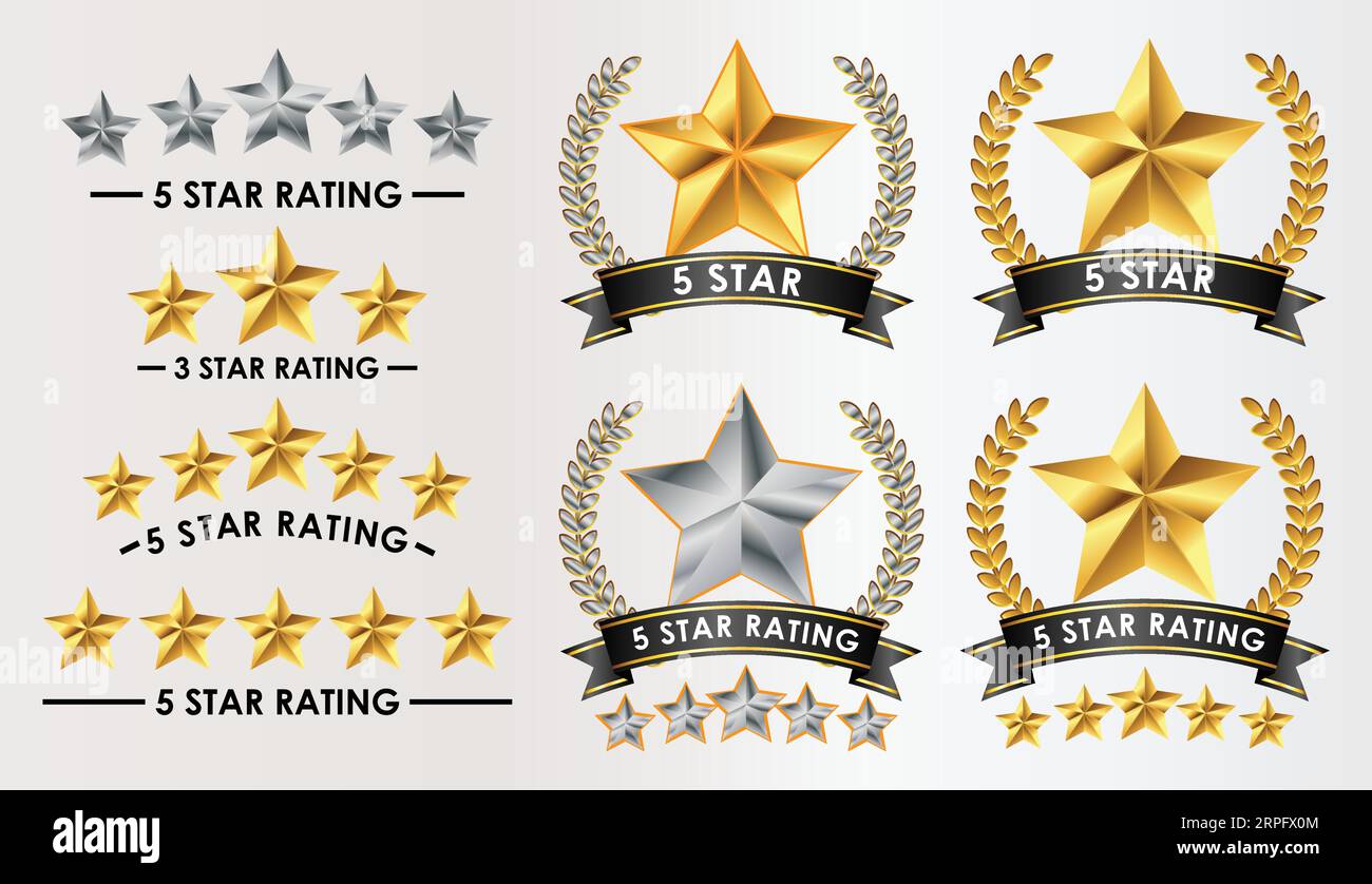 Set of customer feedback 5 star rating Royalty Free Vector Stock Vector ...