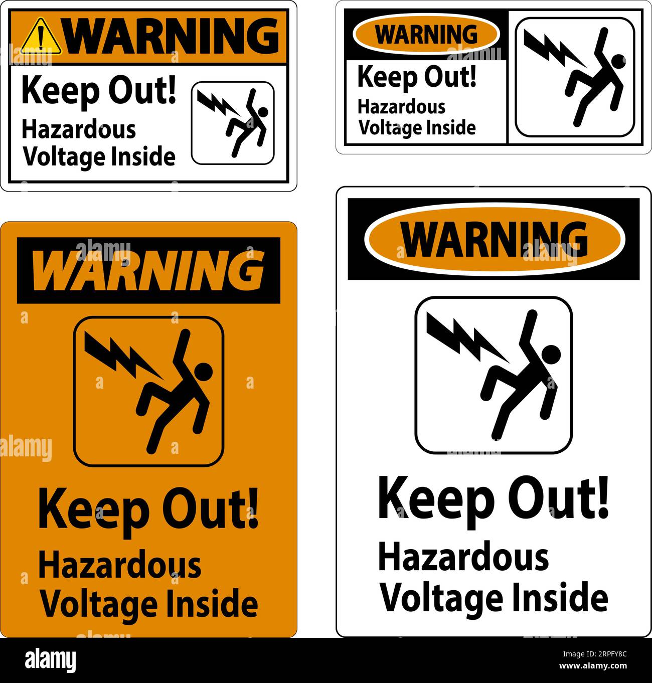 Warning Sign - Keep Out Hazardous Voltage Inside Stock Vector Image ...