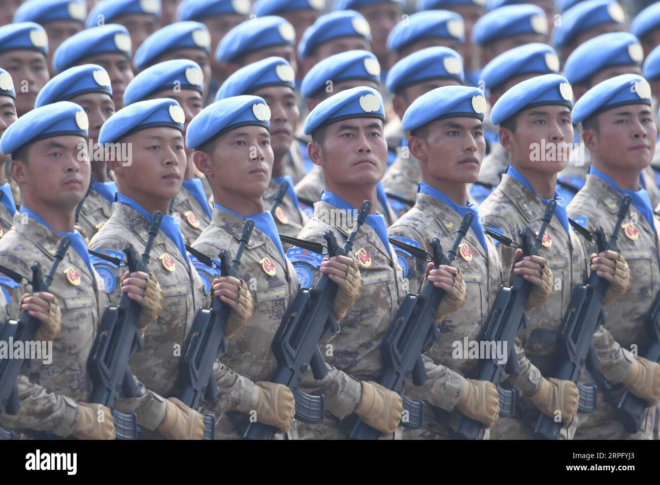 191001 -- BEIJING, Oct. 1, 2019 -- A formation of Chinese peacekeeper ...