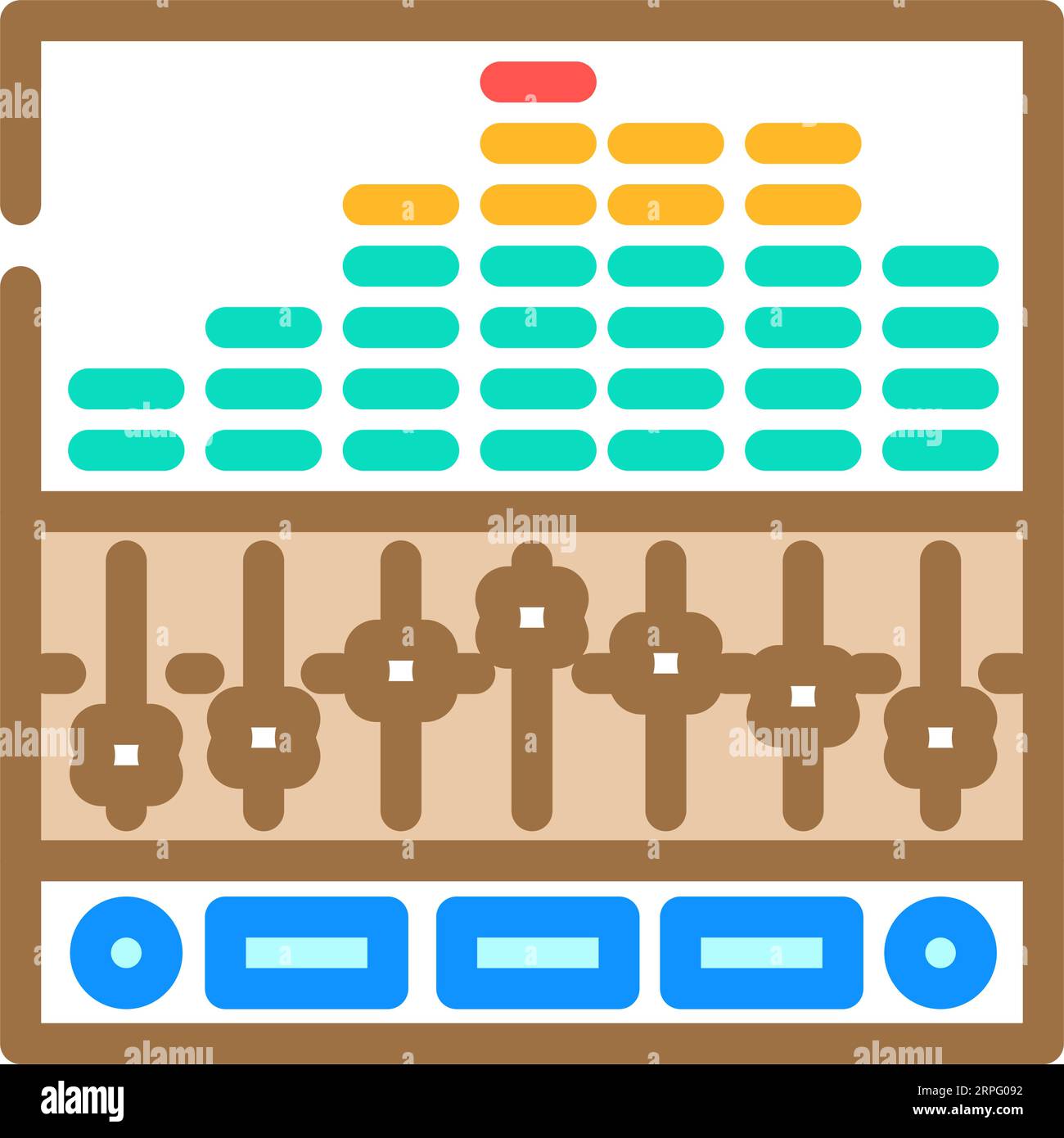 music equalizer retro color icon vector illustration Stock Vector Image ...