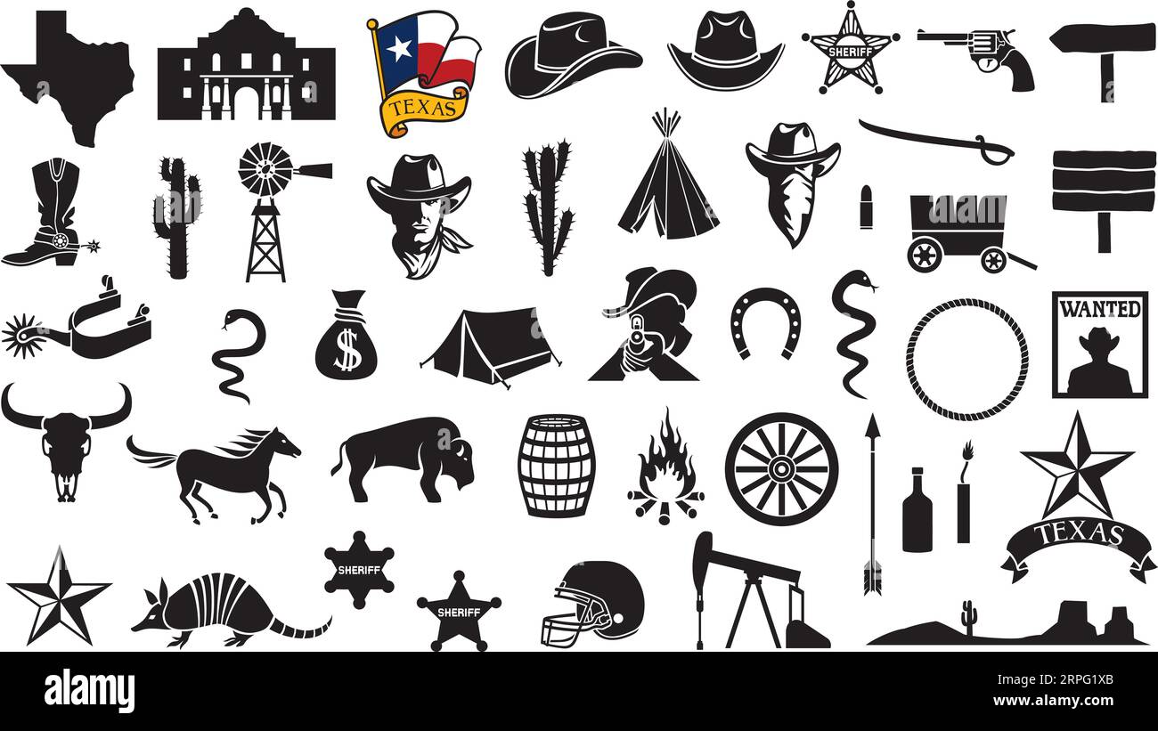 Texas hat map Stock Vector Images - Alamy