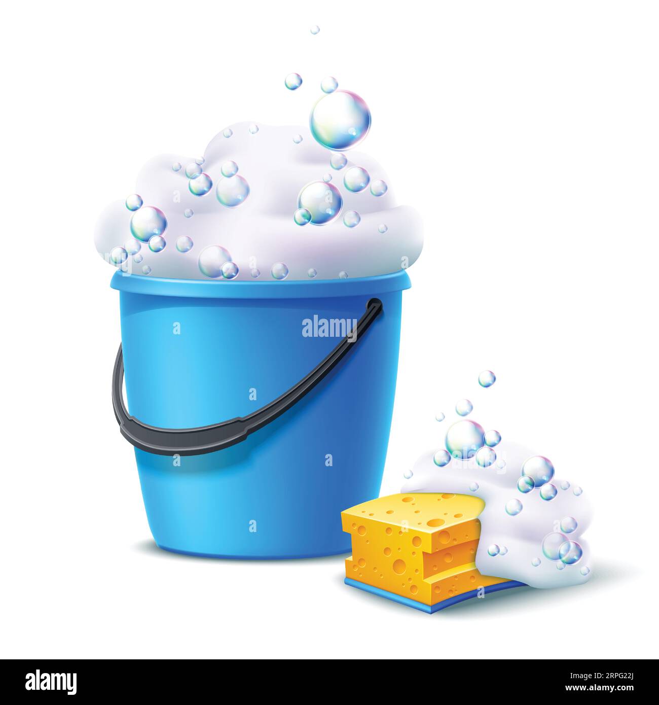 Bucket of soapy water Stock Vector Images - Alamy
