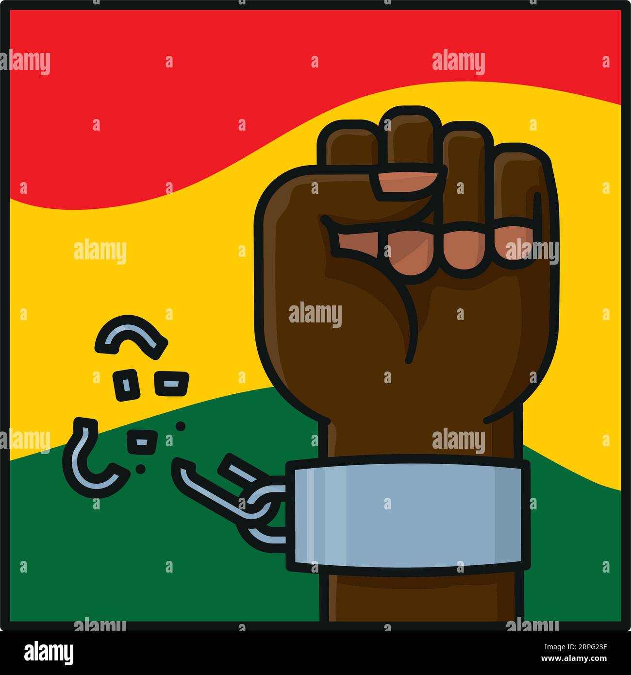 Juneteenth isolated vector illustration of fist breaking chains for ...