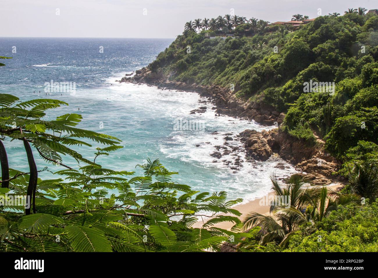 View of Carrizalillo Beach in Puerto Escondido, Oaxaca, México Stock ...
