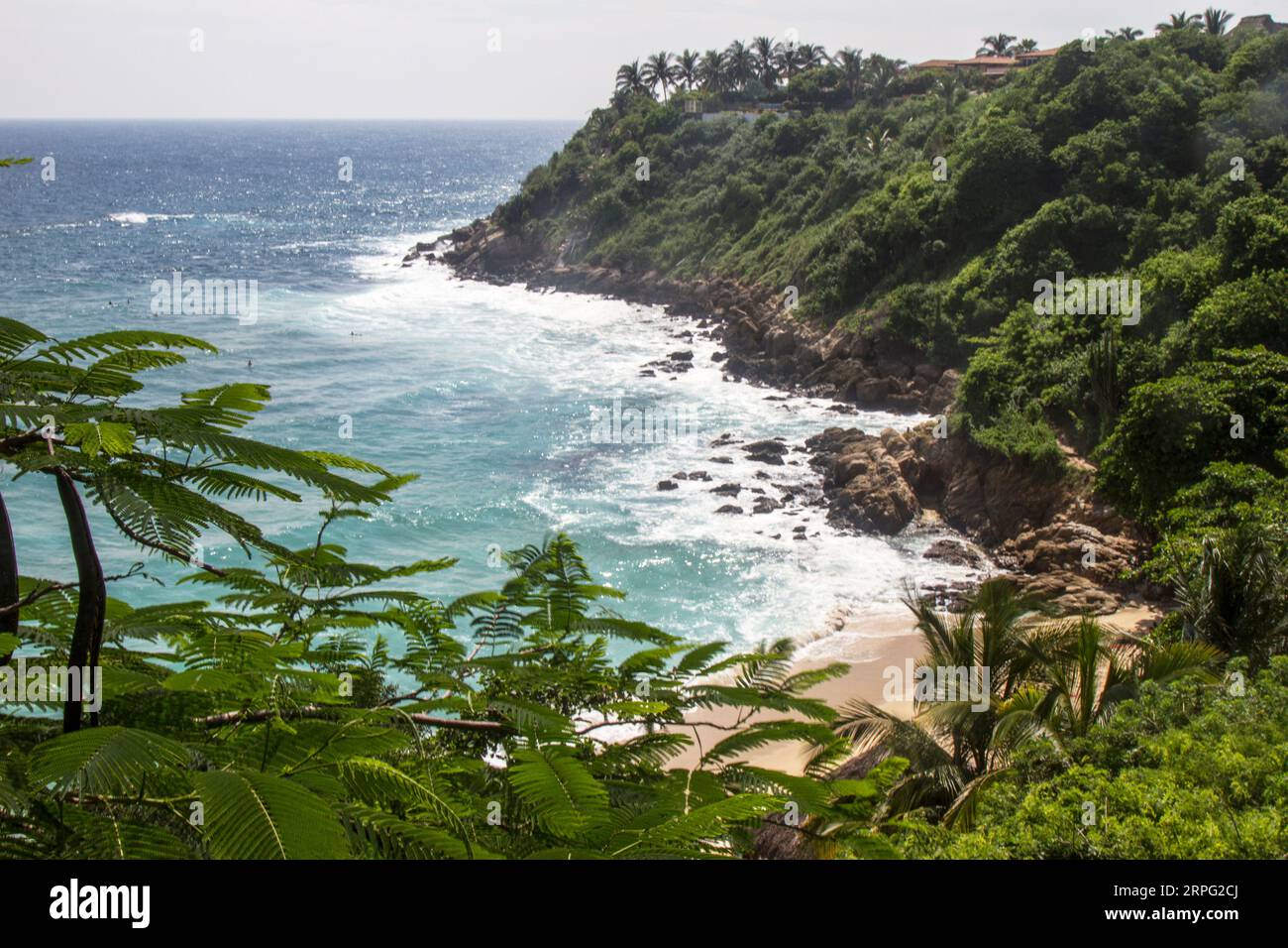 View of Carrizalillo Beach in Puerto Escondido, Oaxaca, México Stock ...