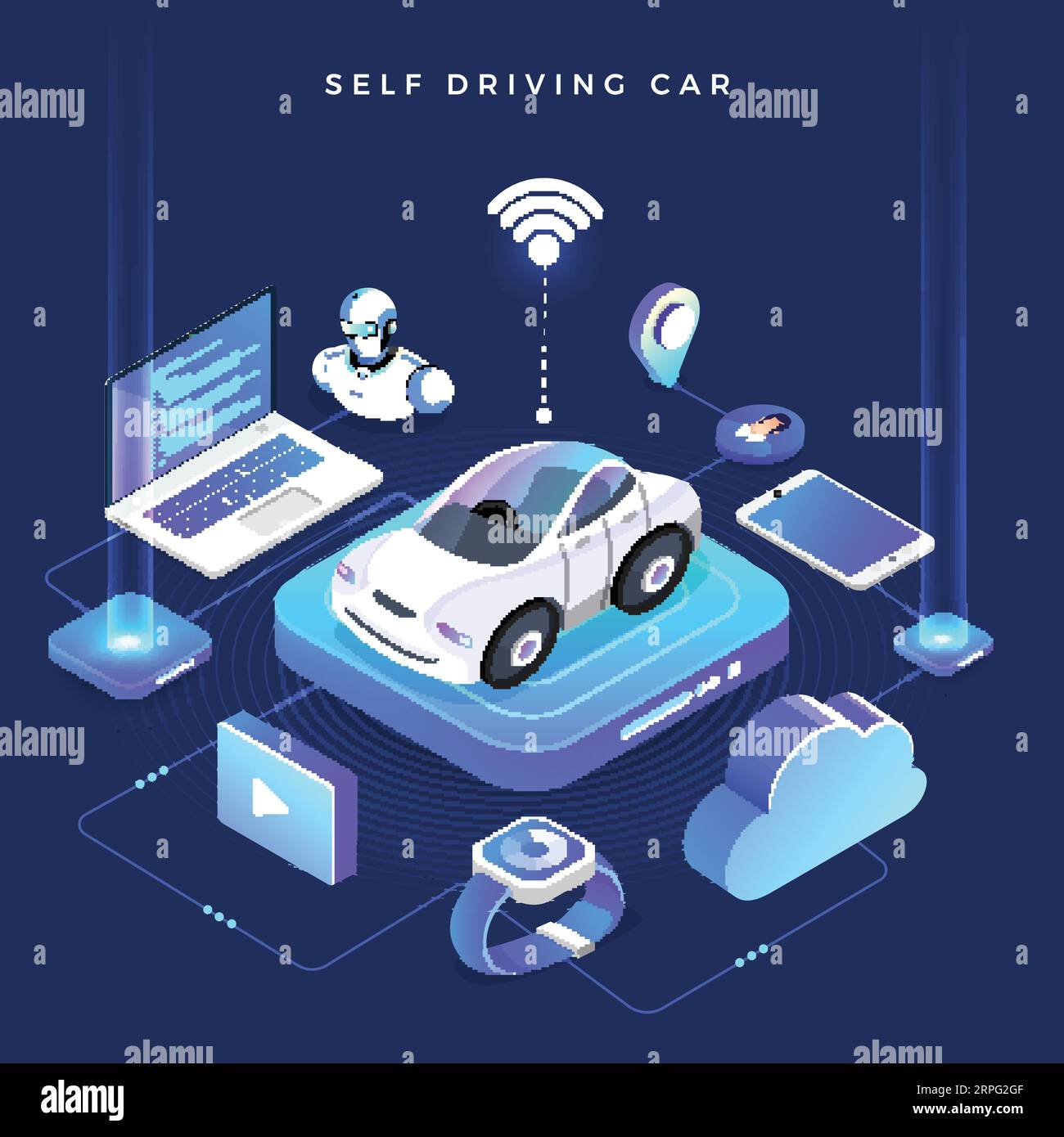 Google self driving car Stock Vector Images - Alamy