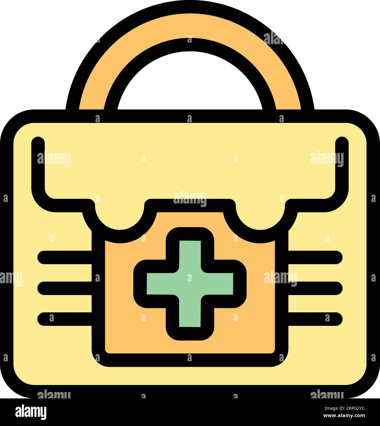 Coast guard first aid kit icon outline vector. Water transport. Emergency boat color flat Stock ...