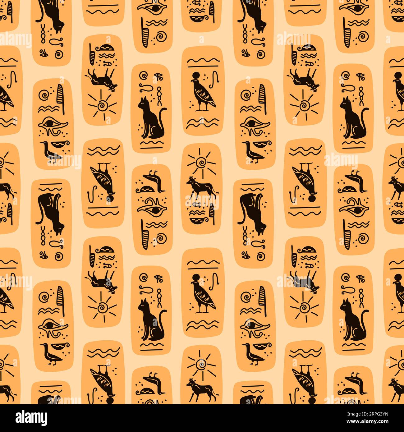 Ancient Egypt elements seamless pattern. Historical or cultural symbols ...