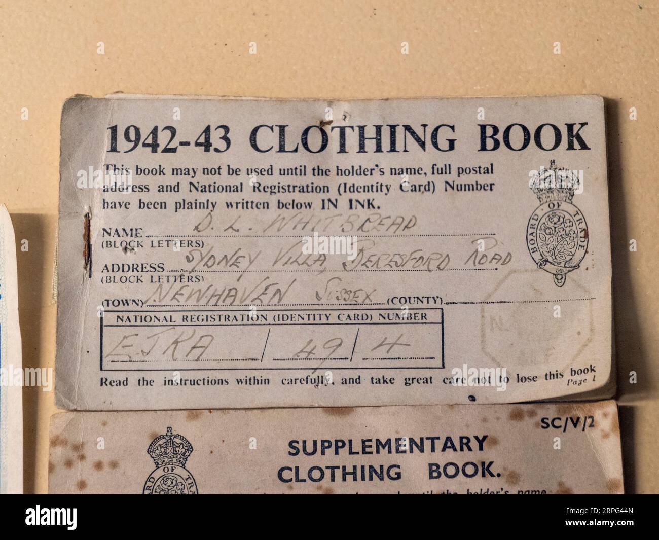 A 1942-43 clothing book from World War ii on display in the Newhaven ...