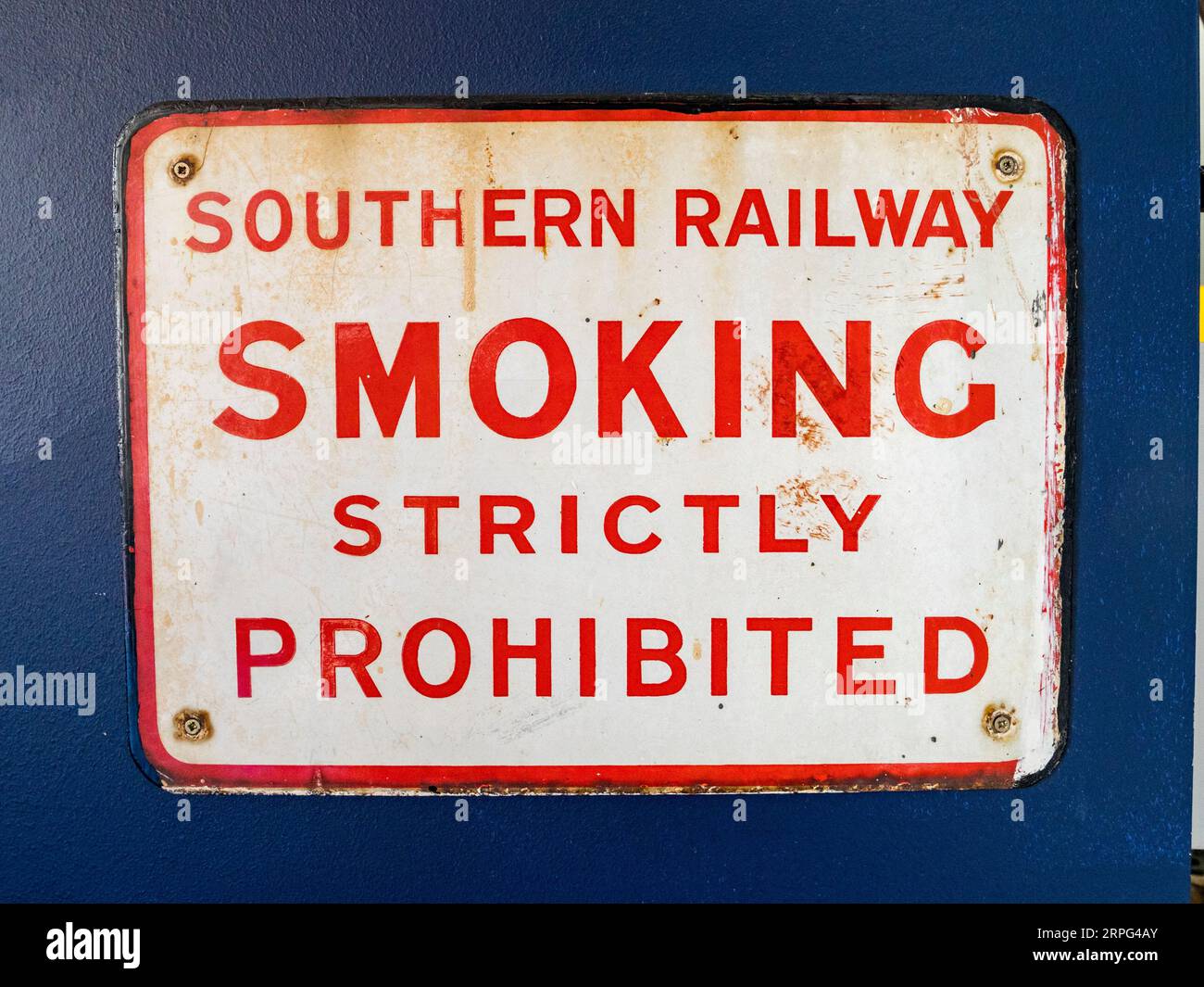 "Southern Railway Smoking Strickly Prohibited" sign on display in the ...