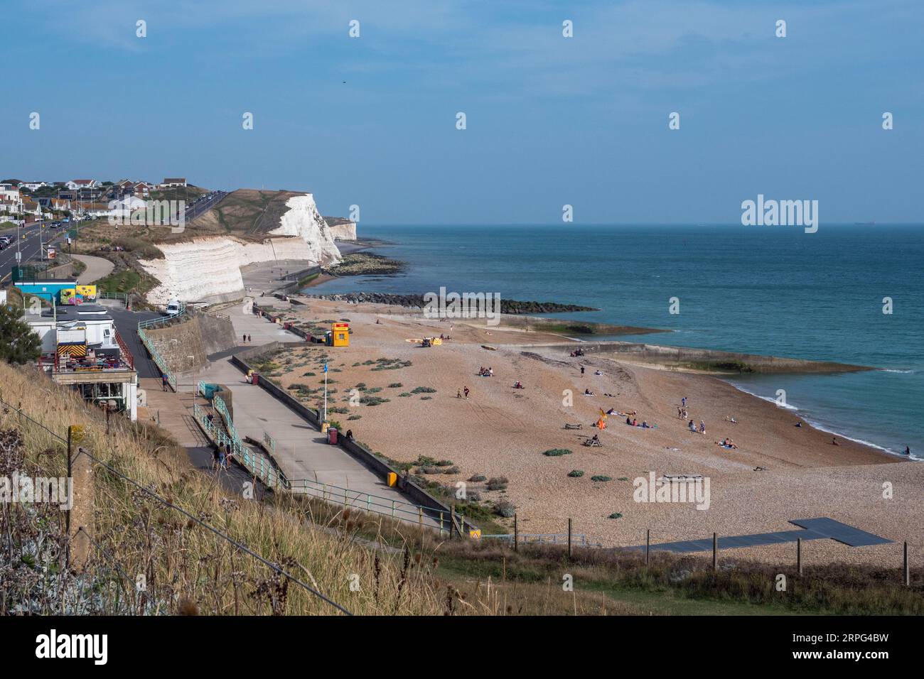 View east across Saltdean beach towards Telscombe Cliffs, Saltdean ...