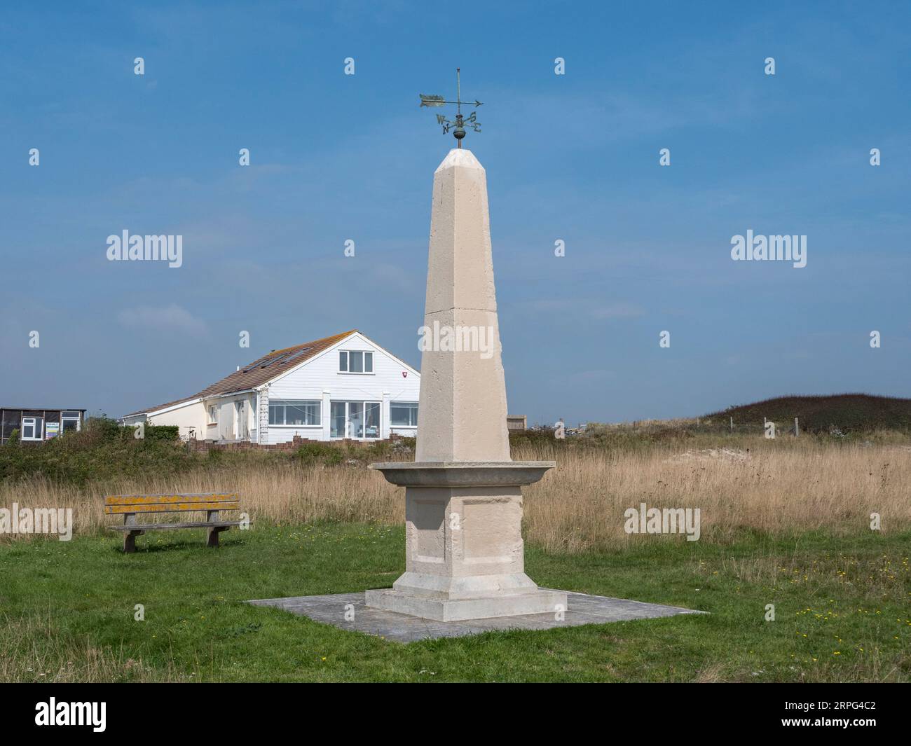 The Telscombe memorial on the chalk cliffs at Saltdean, East Sussex, UK ...