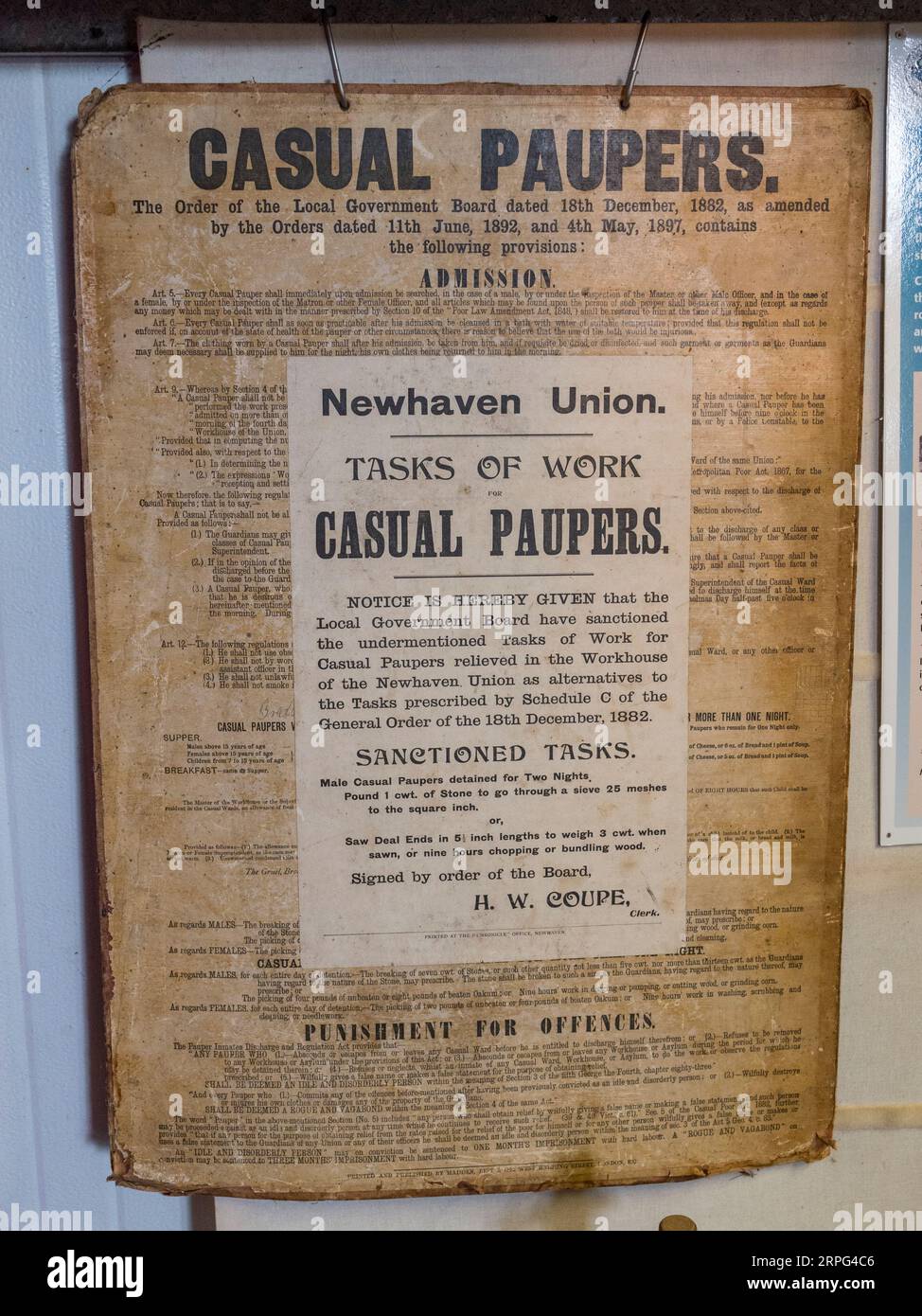 "Tasks of Work Casual Paupers" poster by Newhaven Union from 1882 on ...