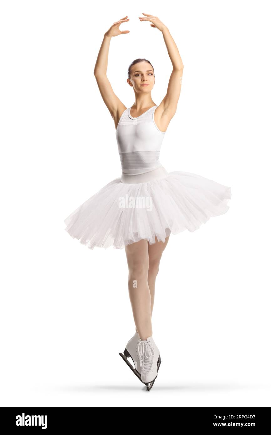 Professional ice skater performing isolated on white background Stock ...