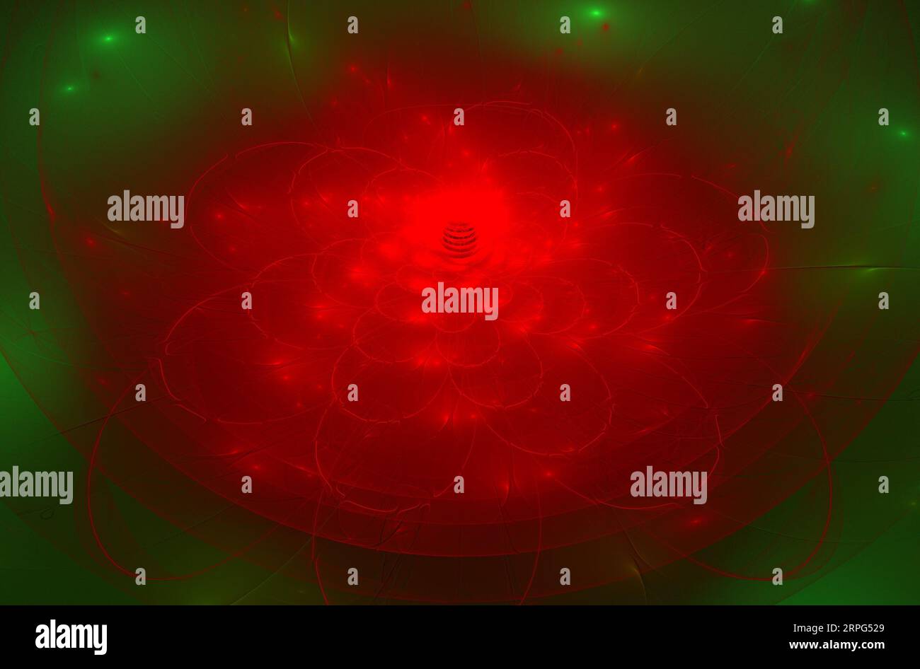 Red fractal flower on the dark background Stock Photo - Alamy