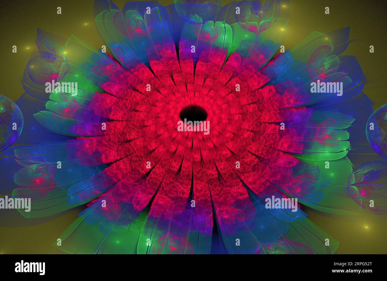 Red fractal flower on the dark background Stock Photo - Alamy