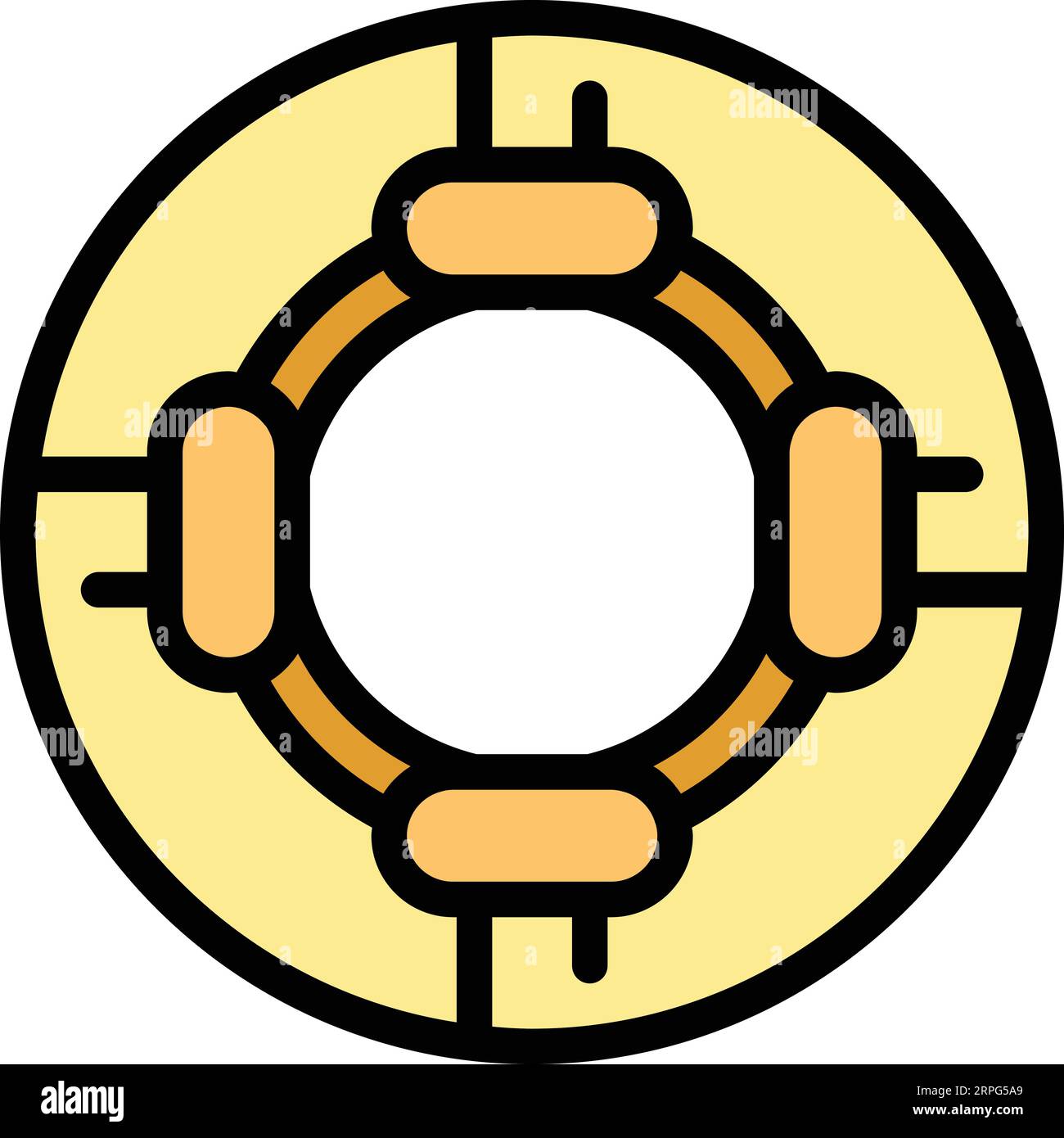 Lifebuoy icon outline vector. Coast guard. Sea rescue color flat Stock ...