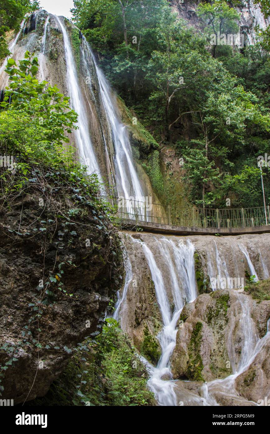 Cola de Caballo waterfall located in hidalgo, Mexico Stock Photo - Alamy