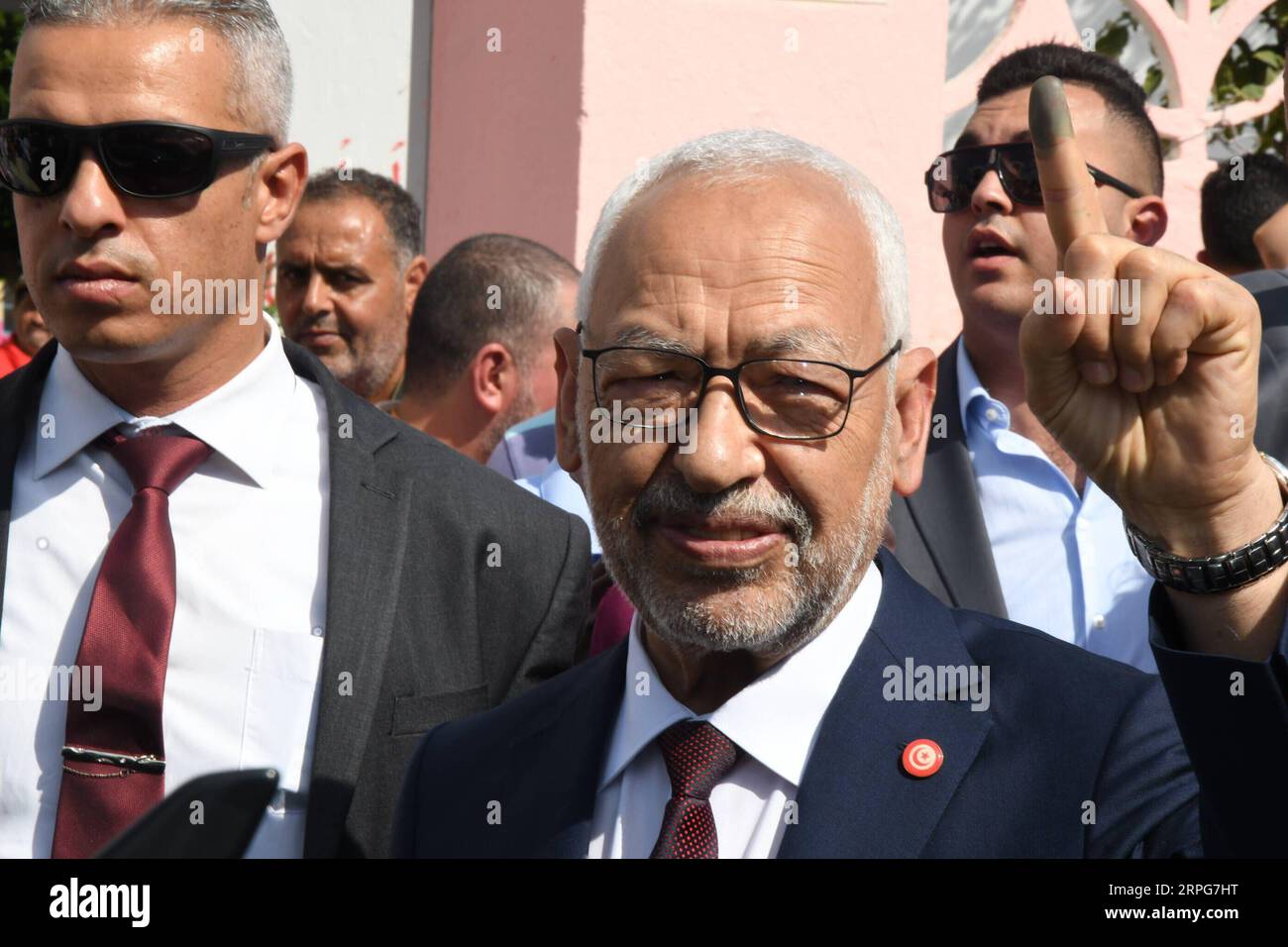 191006 -- TUNIS, Oct. 6, 2019 Xinhua -- Tunisian Ennahda Party leader ...